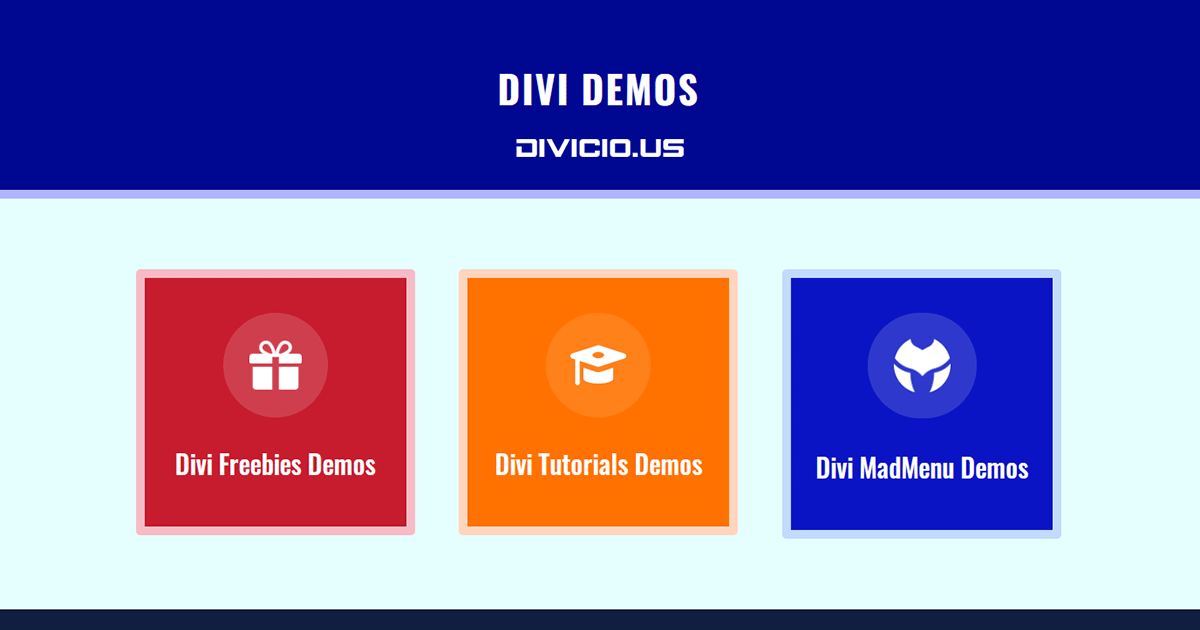 Divi Demos - Divicio.us Demos