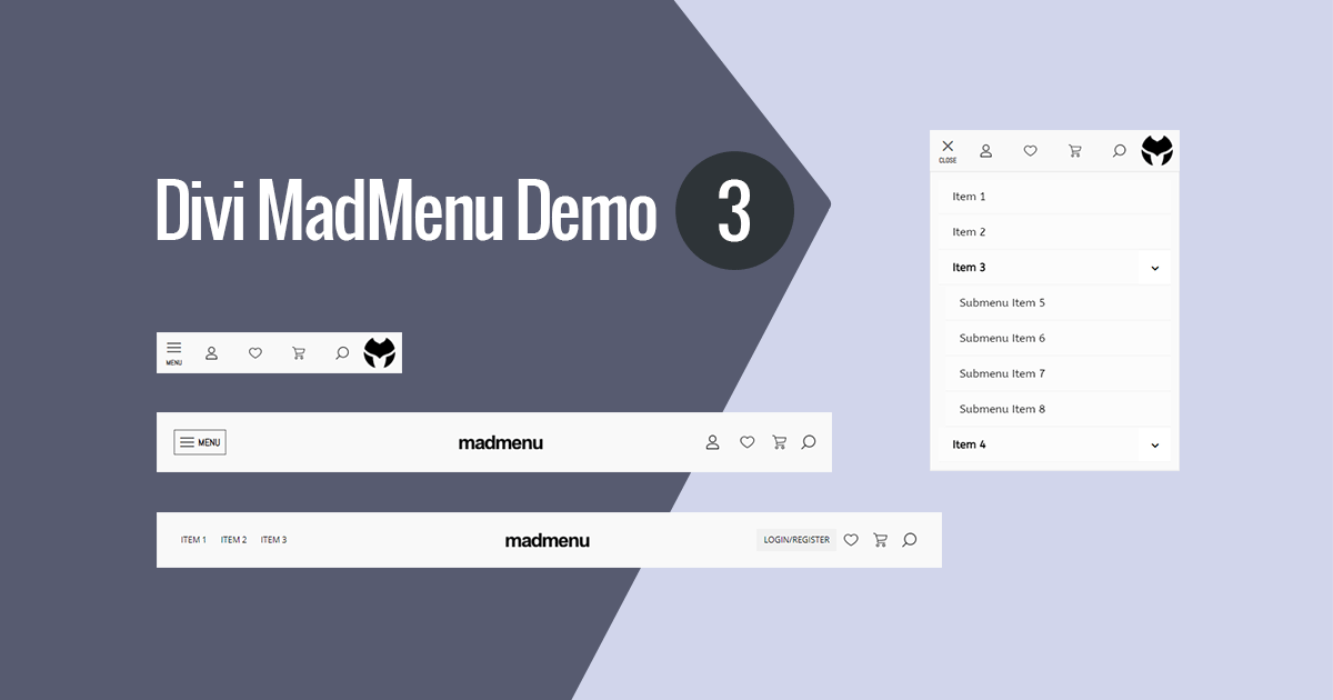 Divi MadMenu Demo 3 - Divicio.us Demos