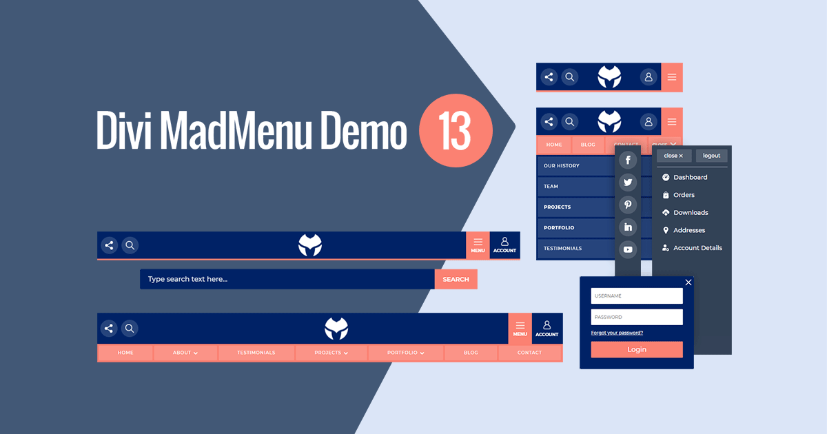 Divi MadMenu Demo 13 - Divicio.us Demos