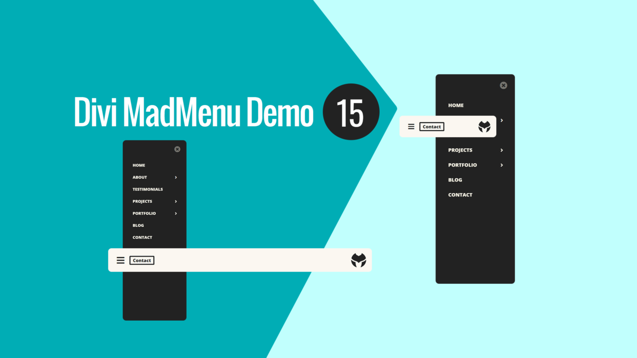 Divi MadMenu Demo 15 - Vertical Header - Divicio.us Demos