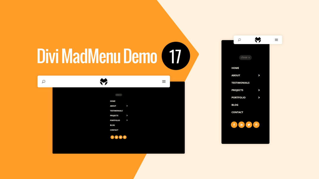 Divi MadMenu Header Template 17 - Fullscreen Header - Divicio.us Demos