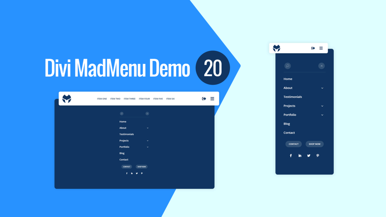 Divi MadMenu Header Template 20 - Fullscreen Header - Divicio.us Demos