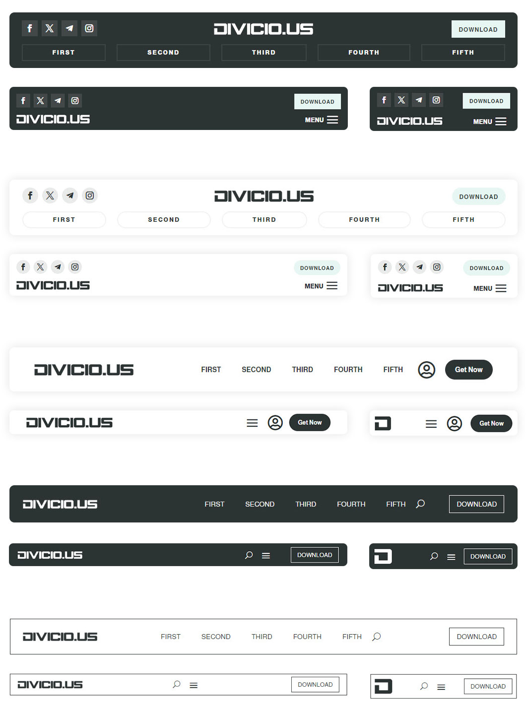 Smooth v1.4: Download 5 New Free Divi Header Templates - Divicio.us